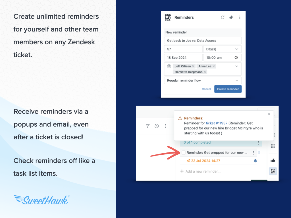 Reminders App Integration with Zendesk Support